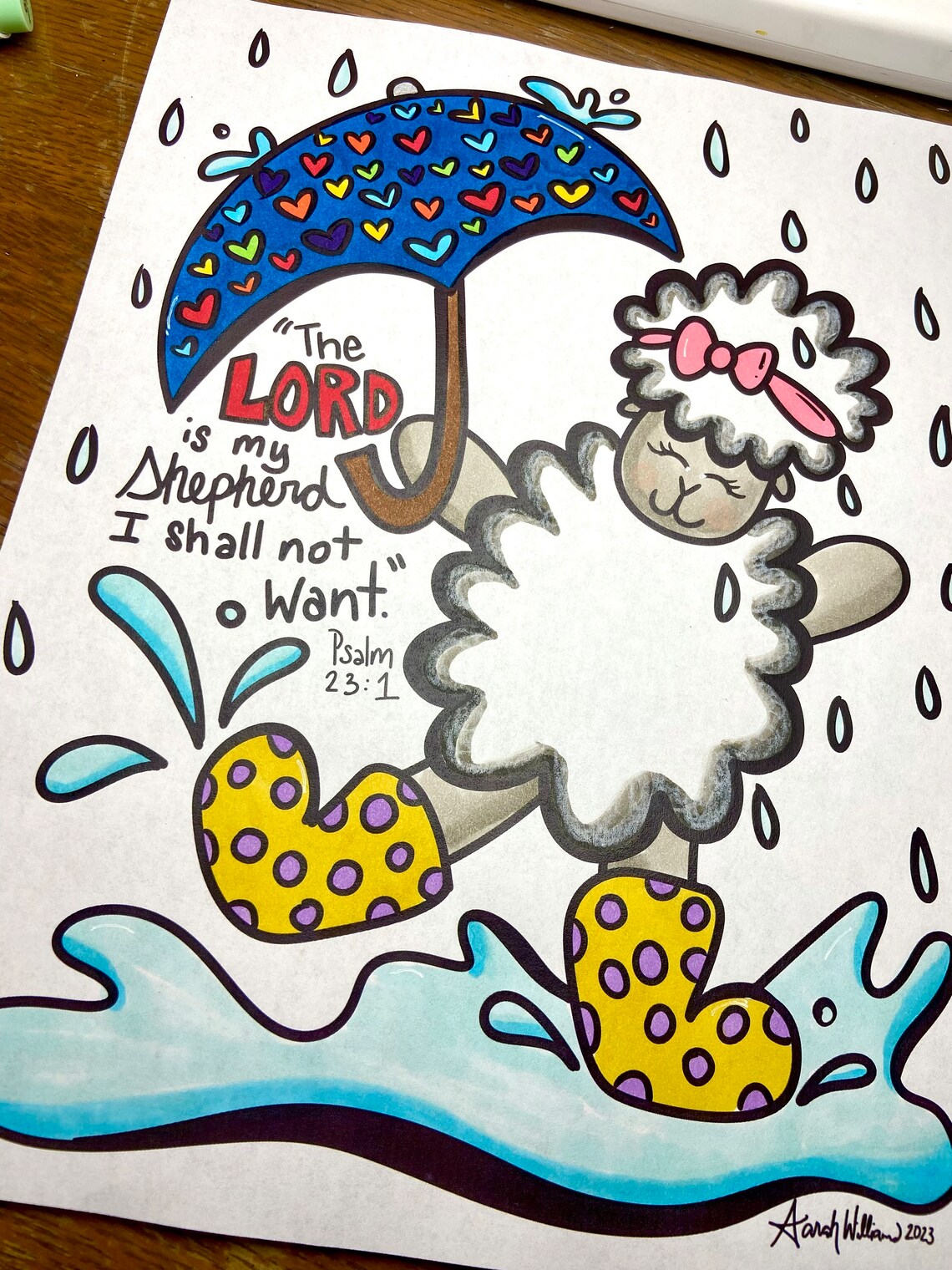 Animal Coloring Page Psalm 23 Bible Verse Sheep Coloring Sheet the Lord ...
