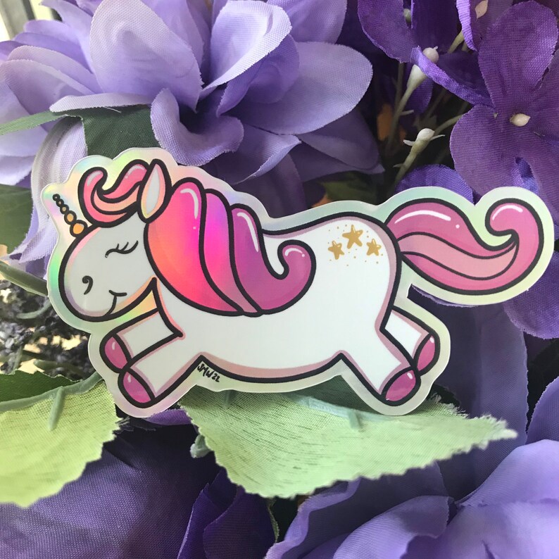 Unicorn Sticker Holographic Unicorn Sticker Pink Horse Vinyl Sticker ...