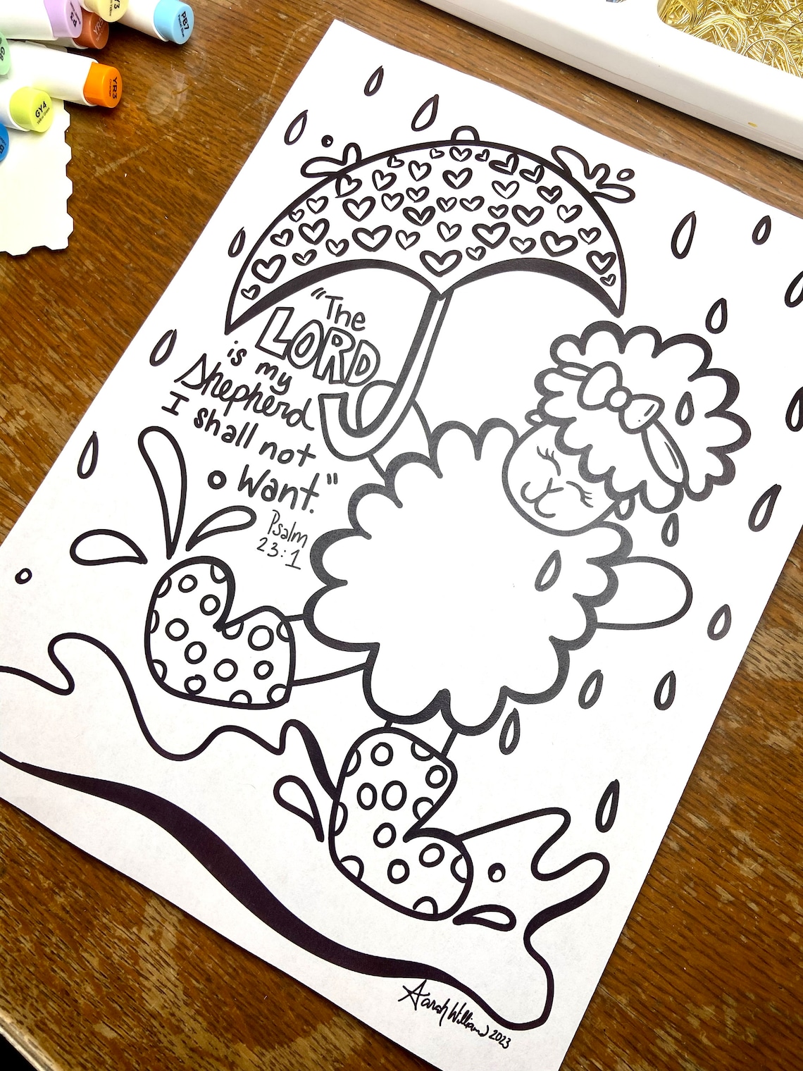 Animal Coloring Page Psalm 23 Bible Verse Sheep Coloring Sheet the Lord ...