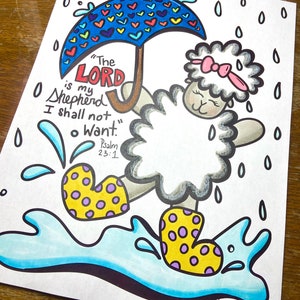 Animal Coloring Page Psalm 23 Bible Verse Sheep Coloring Sheet the Lord ...