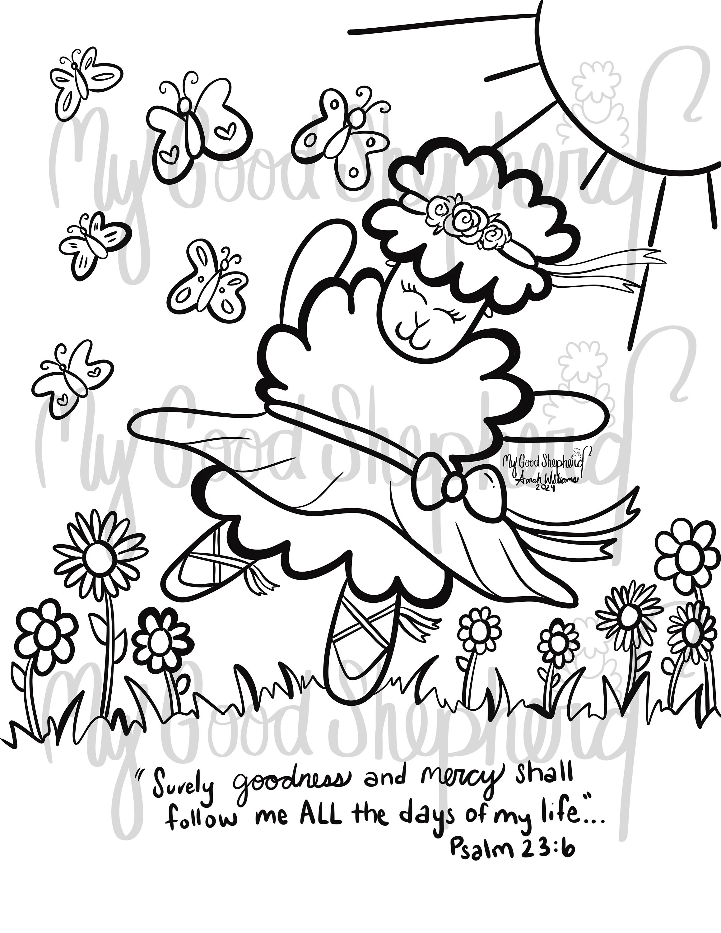 Psalm 23 Coloring Pages: Sheep Bible Verse Activity (digital Download ...