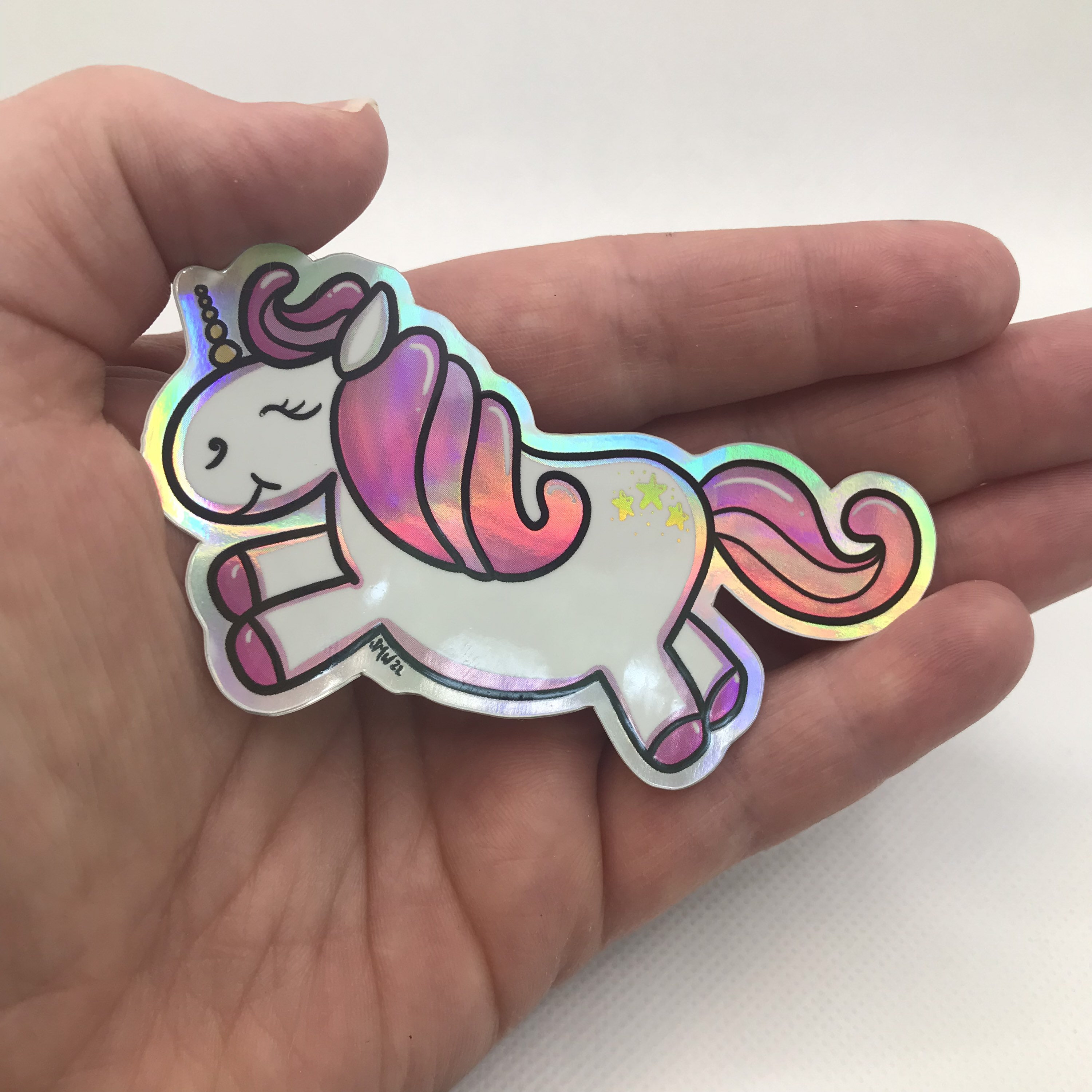 Unicorn Sticker Holographic Unicorn Sticker Pink Horse Vinyl Sticker ...