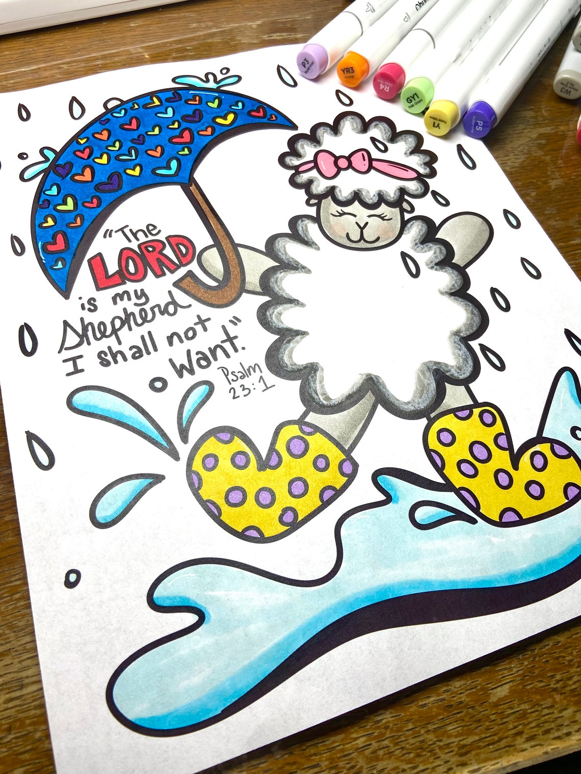 Animal Coloring Page Psalm 23 Bible Verse Sheep Coloring Sheet the Lord ...