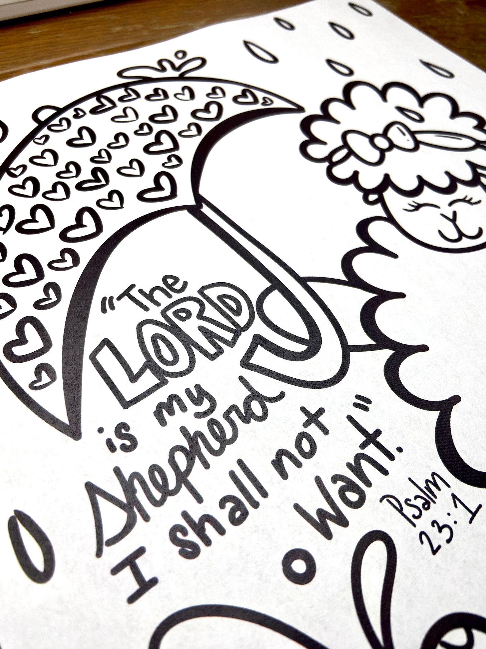 Animal Coloring Page Psalm 23 Bible Verse Sheep Coloring Sheet the Lord ...