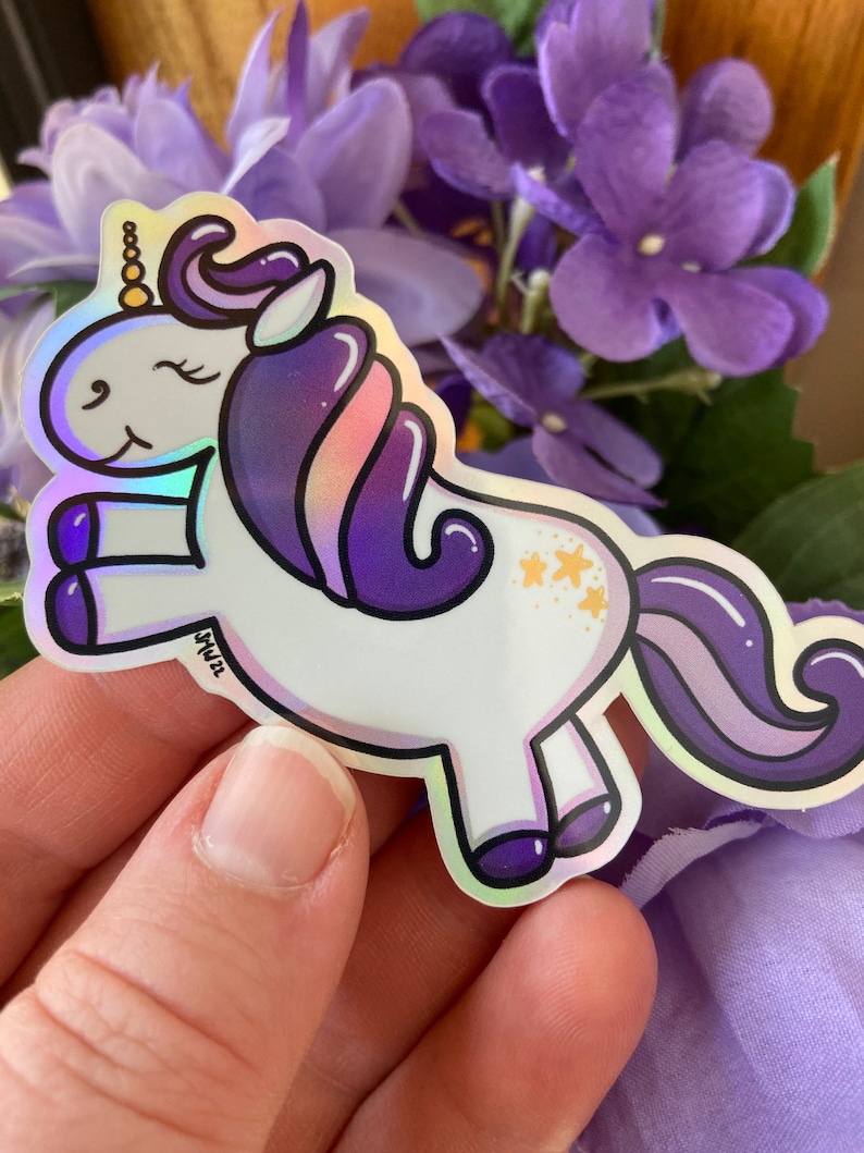 Unicorn Sticker, Holographic Unicorn Sticker, Vinyl Sticker, Decal - Etsy