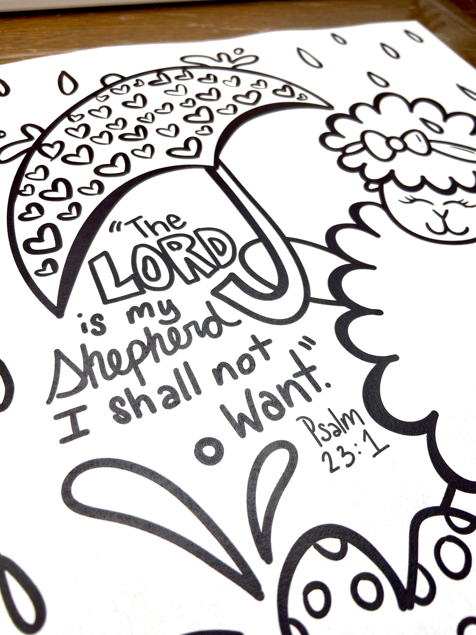 Animal Coloring Page Psalm 23 Bible Verse Sheep Coloring Sheet the Lord ...