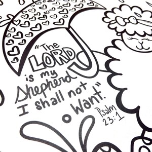 Animal Coloring Page Psalm 23 Bible Verse Sheep Coloring Sheet the Lord ...