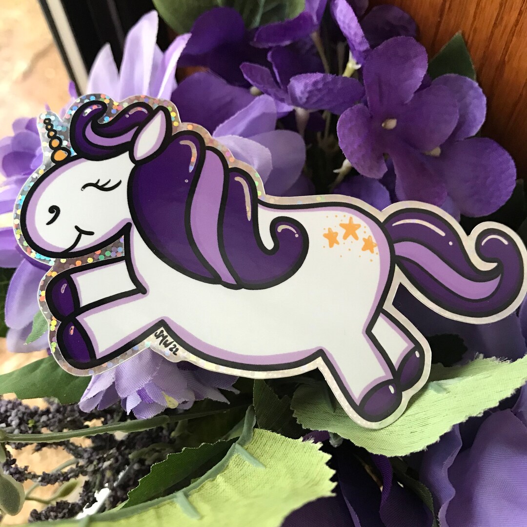 Unicorn Sticker Glitter Holographic Unicorn Sticker Vinyl Bumper ...