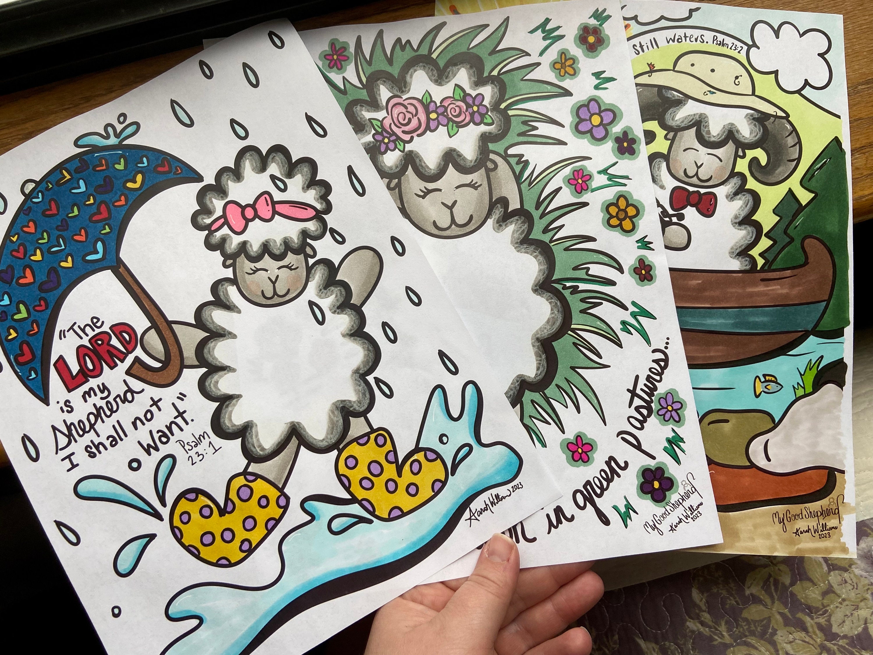 Bible Verse Animal Coloring Sheets Sheep Christian Coloring Activity ...