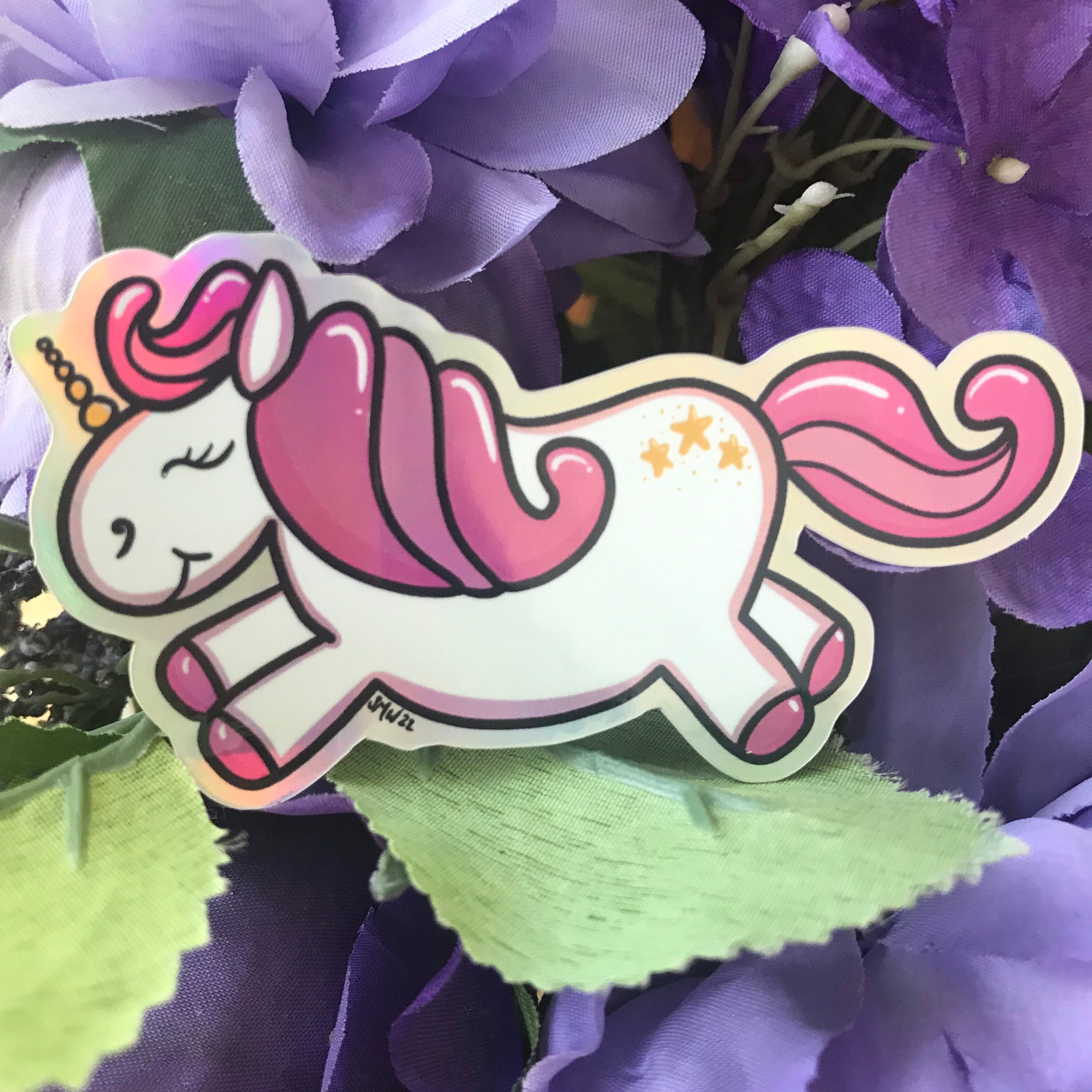 Unicorn Sticker Holographic Unicorn Sticker Pink Horse Vinyl Sticker ...