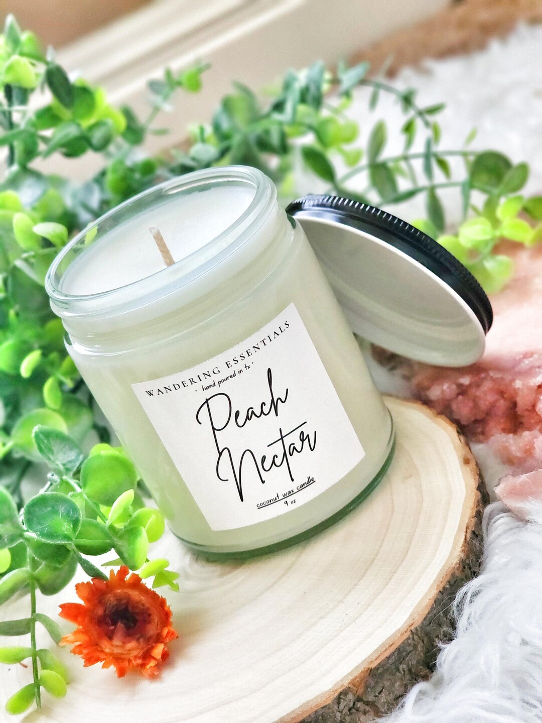 PEACH NECTAR Candle | Scented Coconut Wax Candle | Fruity Candles ...