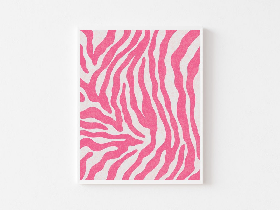 Pink Zebra Print Girl Power Pink Animal Print Retro Decor - Etsy