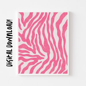 Pink Zebra Print Girl Power, Pink Animal Print, Zebra Print Art Print ...