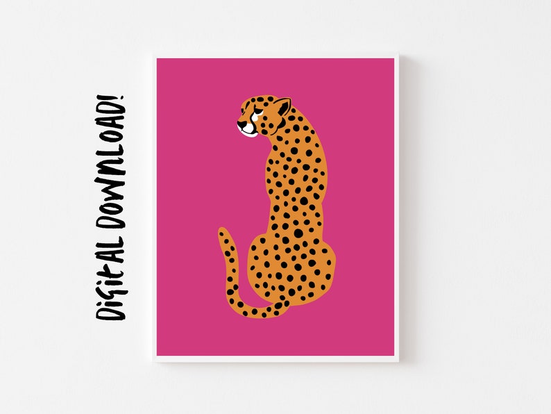 Preppy Pink Leopard Cheetah Animal Print Preppy Wall | Etsy