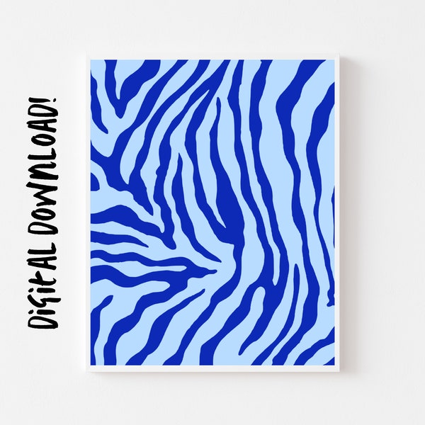 Blue Zebra Print - Etsy