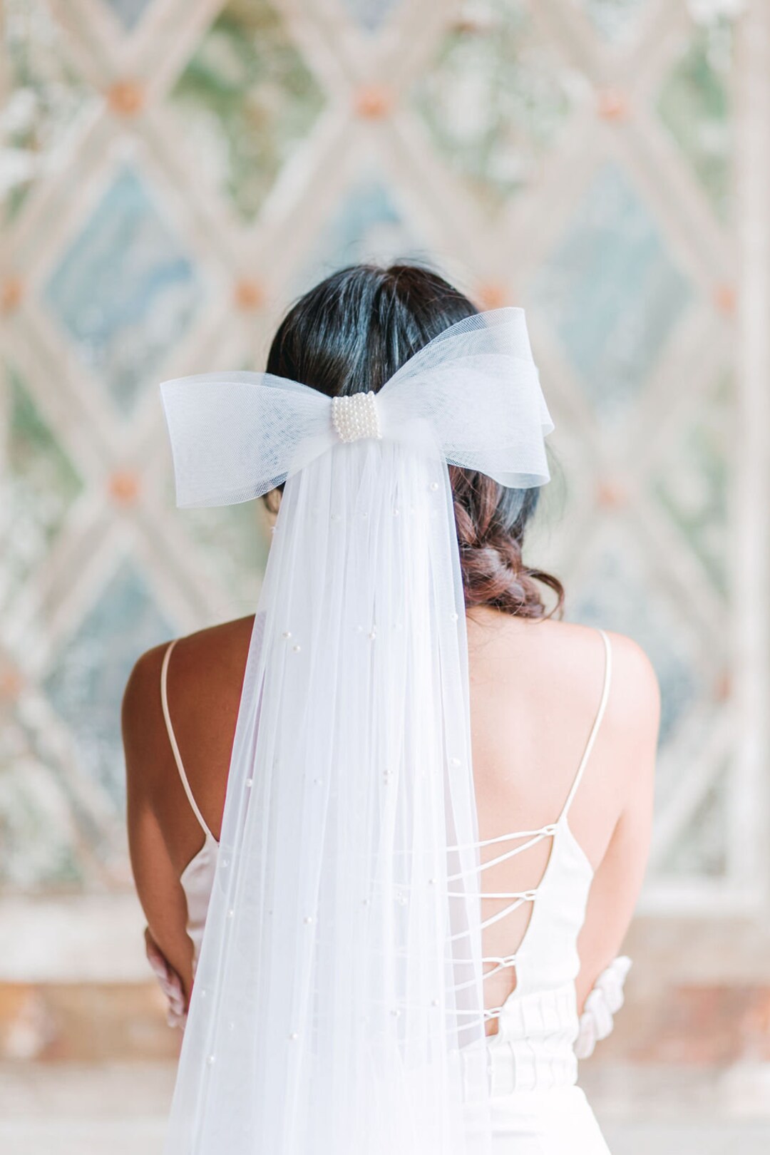 Edwina Cathedral Bow Veil - Etsy