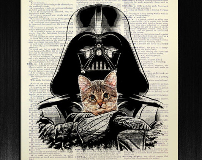 Cat DICTIONARY Art Print on Dictionary Paper Animal Art - Etsy