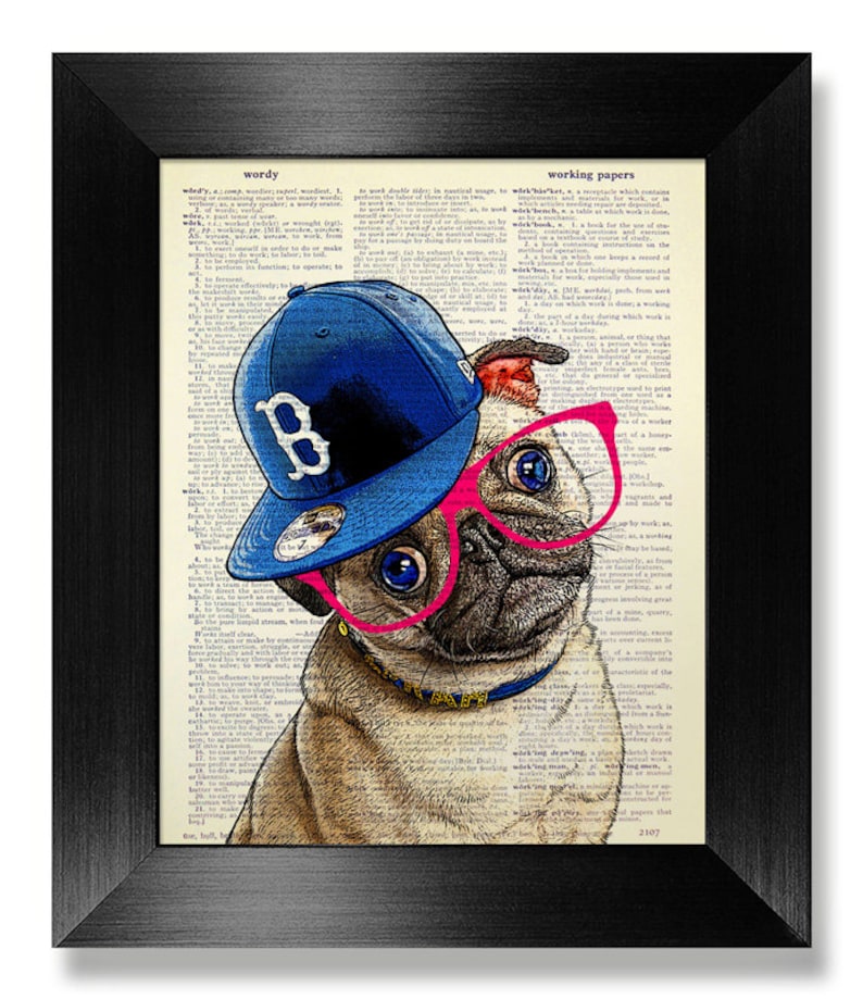 PUG Art Print Pug PRINT Pug Decor Pug Wall Art Pug - Etsy