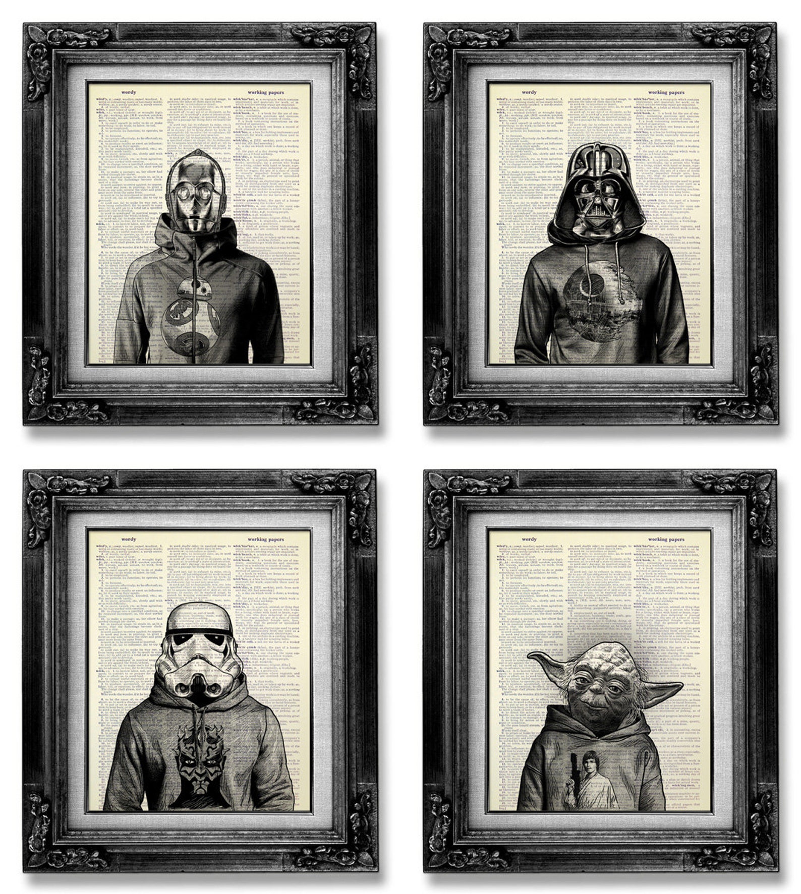Star Wars Poster Set of 4 Star Wars Art Set Star Wars Print - Etsy