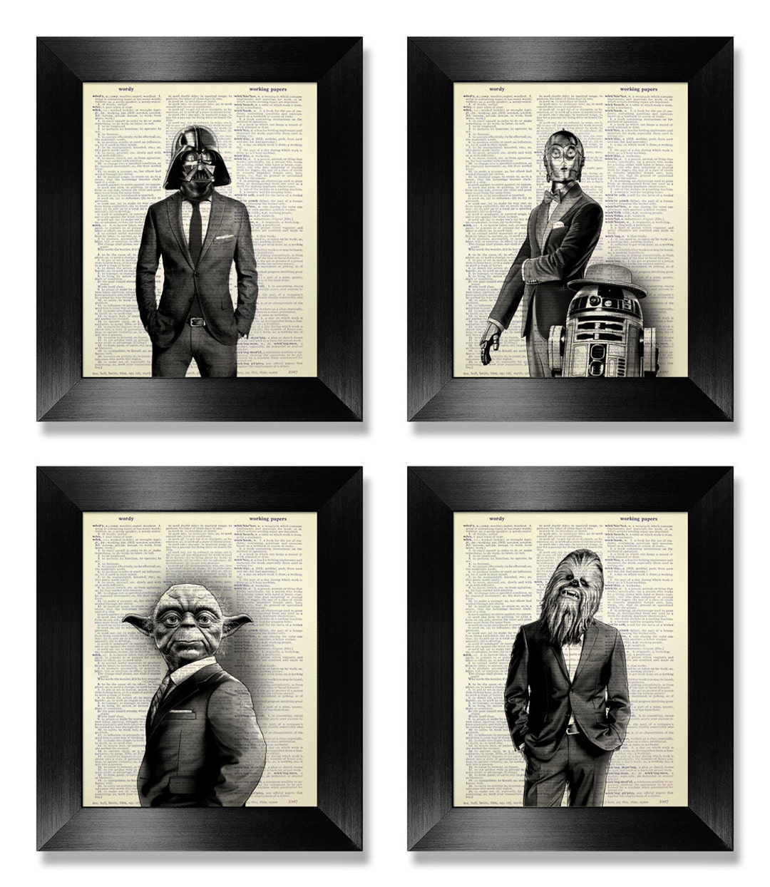 Star Wars Poster Set of 4 Prints Set, Anniversary Gift for Man Birthday ...