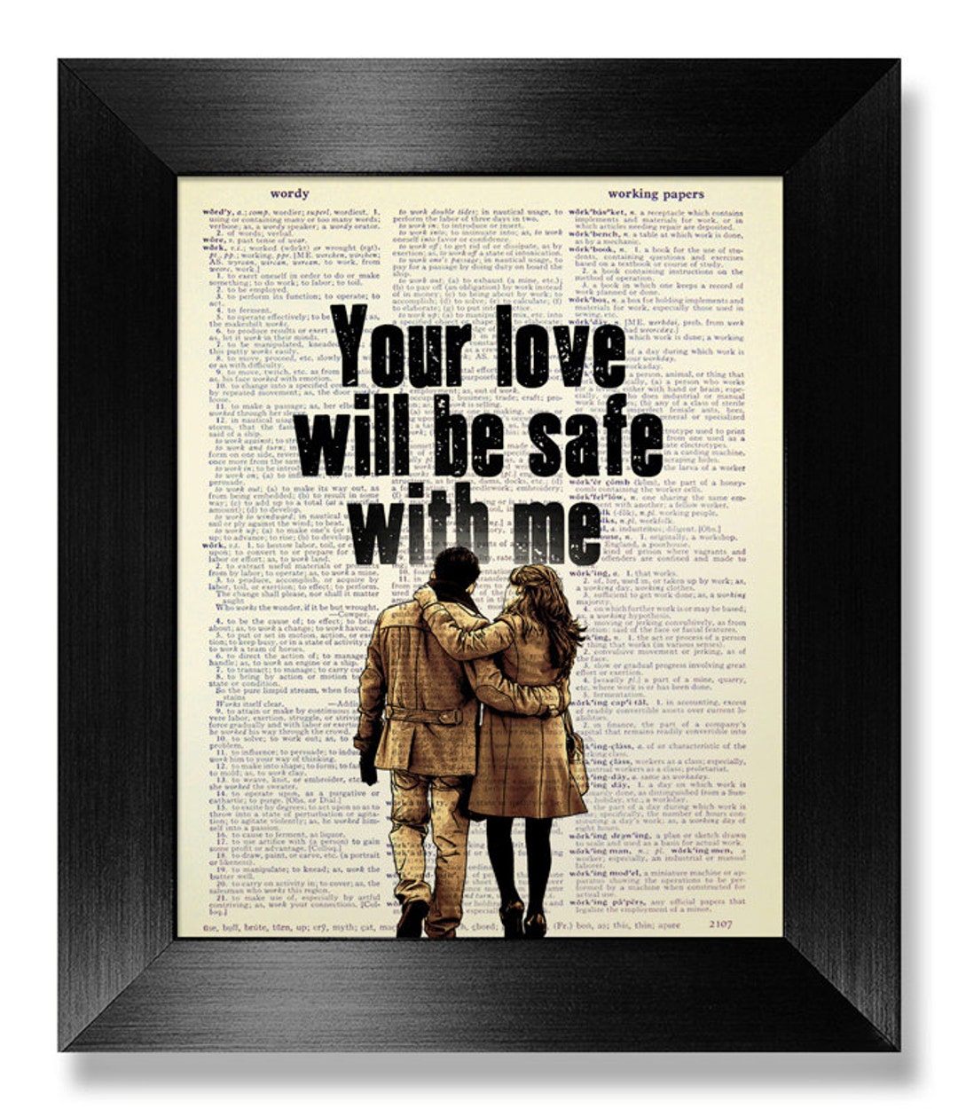 DECORATIVE Art, Love Wall Hanging, DICTIONARY Art Print, Dictionary ...