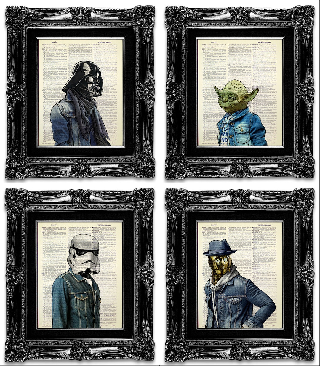 Star Wars Poster Set, Star Wars Print Set, Star Wars Gift Set, Funny ...