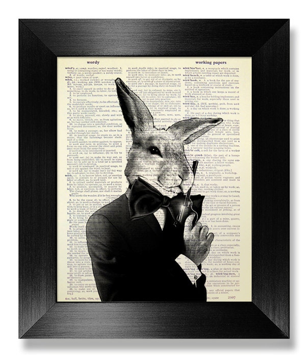 Geekery RABBIT Art print MOVIE Poster Bunny Art Rabbit | Etsy