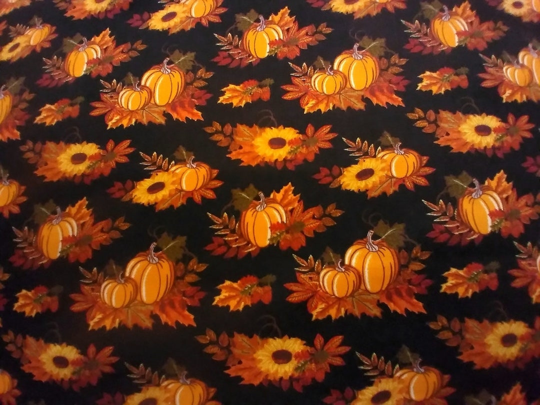 Fall Fabric, Thanksgiving Fabric, Serving, Pumpkin Bounty, Autumn ...