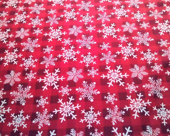 Christmas Fabric Quilting Fabric Snowflake Fabric Apparel | Etsy