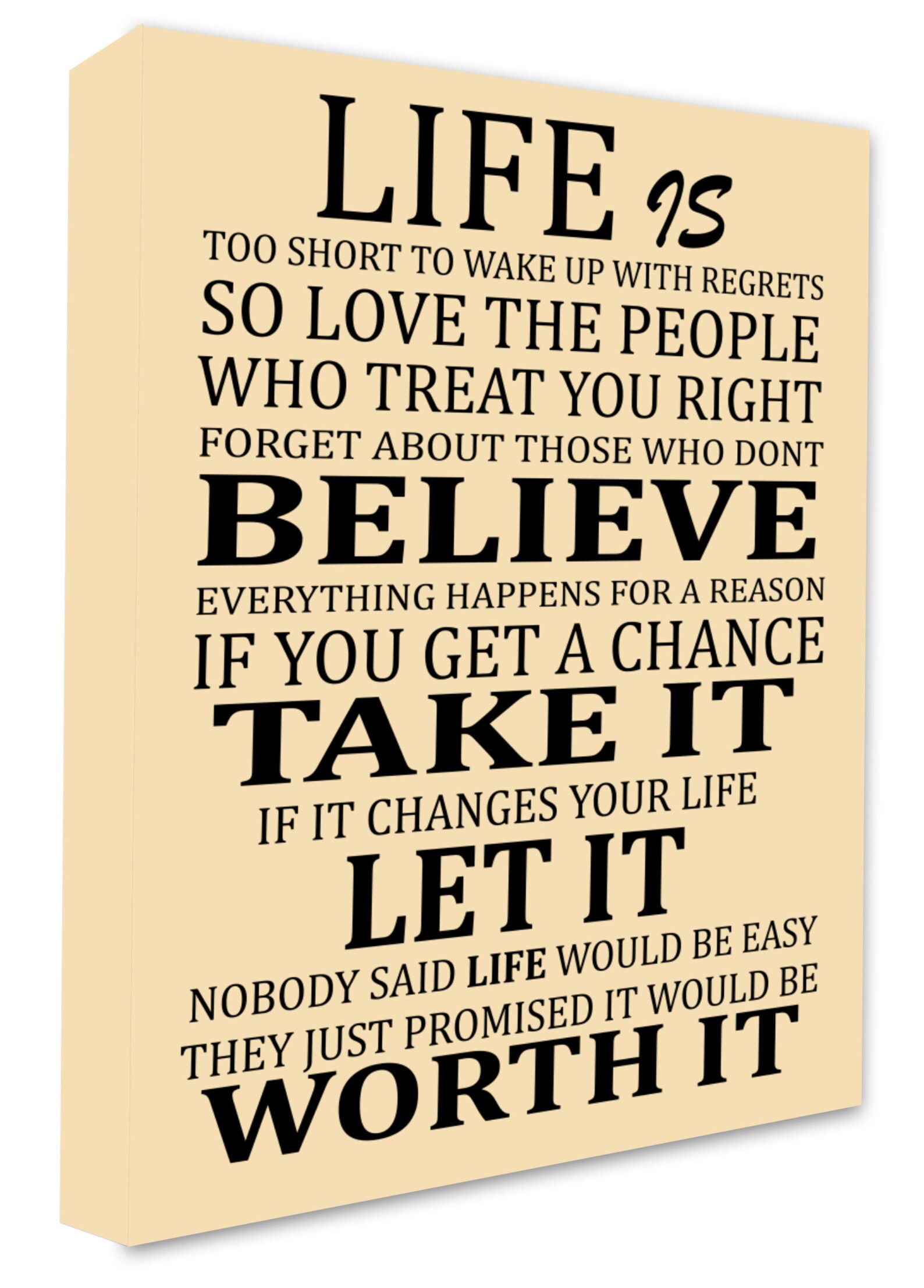Inspirational Motivational Wall Art Canvas Print Picture Life - Etsy UK