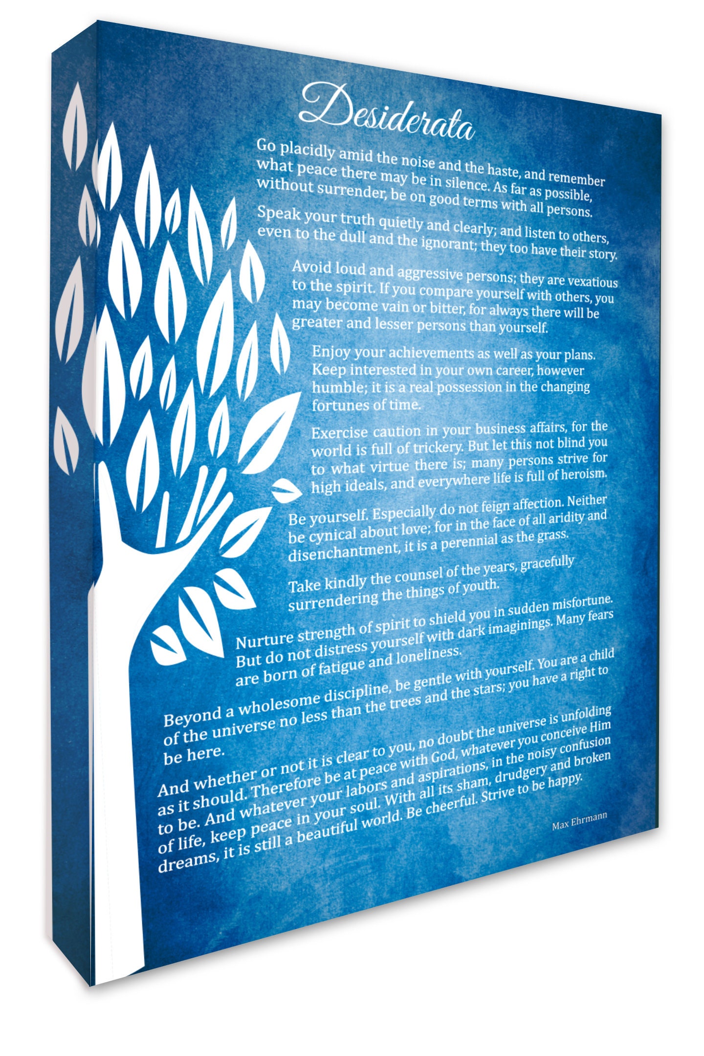 Inspirational Desiderata Poem Max Ehrmann Go placidly Chunky | Etsy