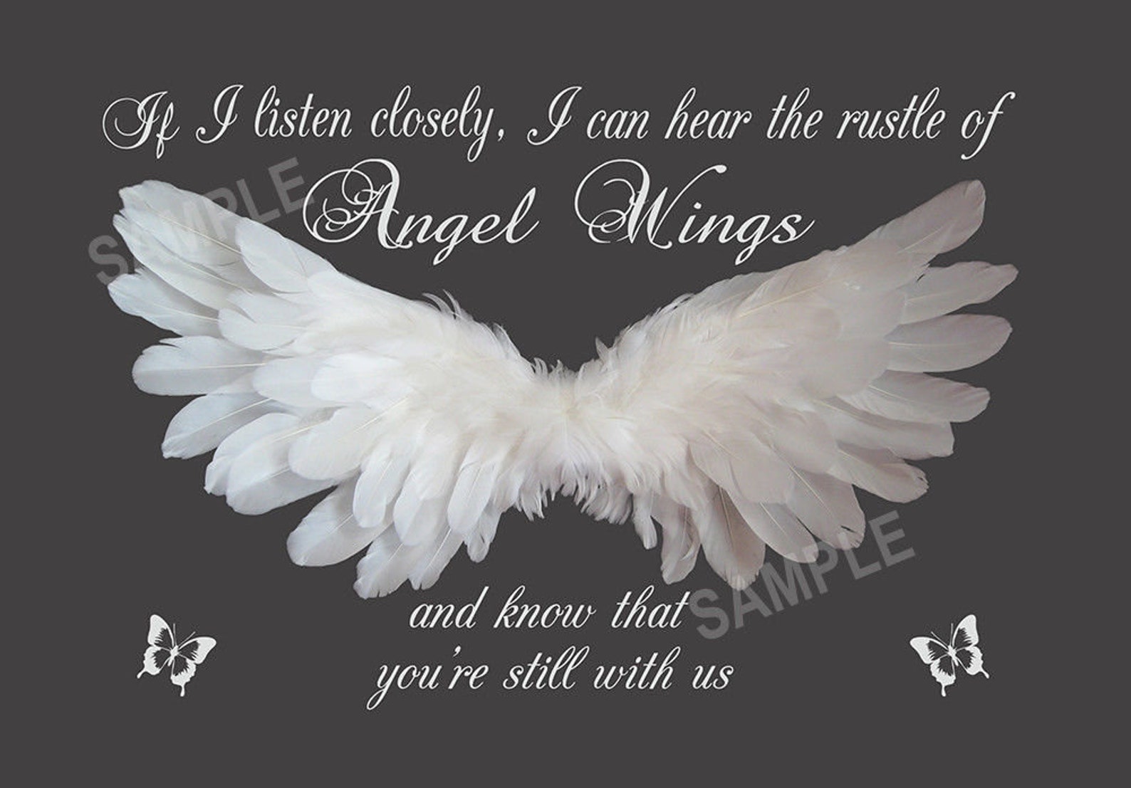 Angel Wings Wall Art Decor Quote Angel Wall Hanging Poster | Etsy