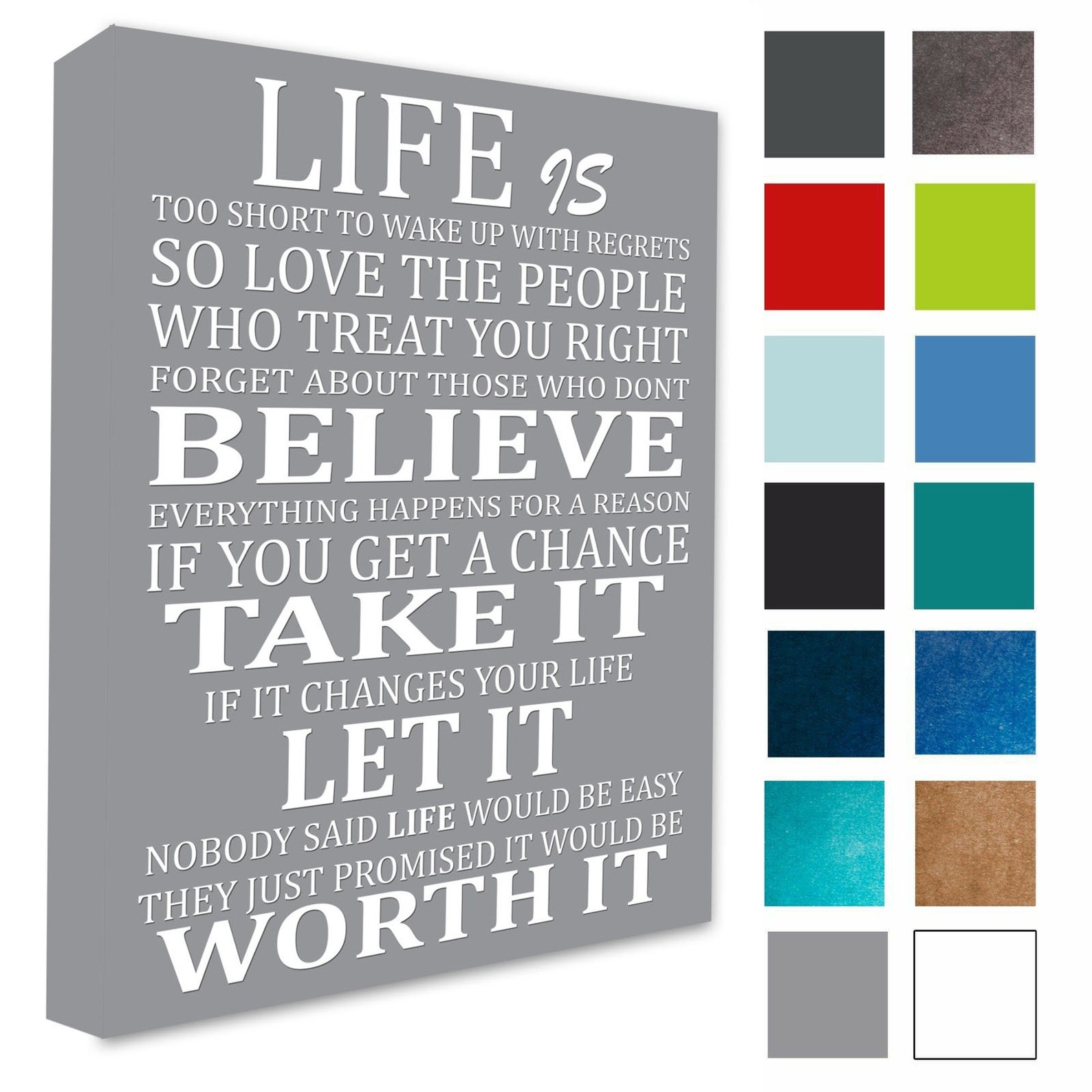 Inspirational Motivational Wall Art Canvas Print Picture Life - Etsy UK