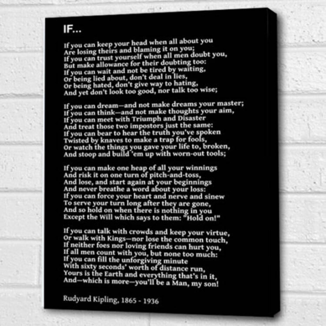Inspirational Quote Prints Rudyard Kipling IF POEM Wall Art - Etsy