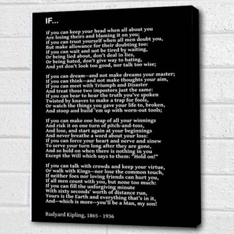 Inspirational Quote Prints Rudyard Kipling IF POEM Wall Art - Etsy