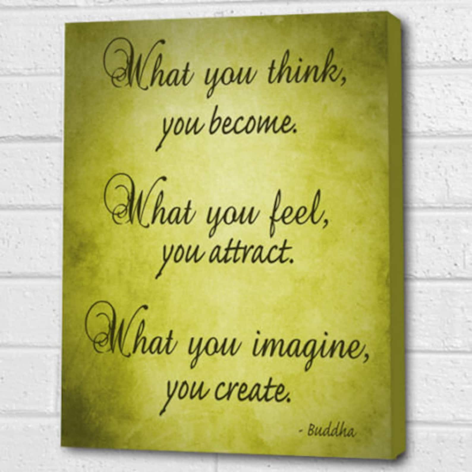 Buddha Wall Picture Quote What You Think you become | Etsy