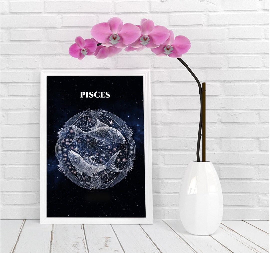 Pisces Star Sign Gift Hand Made Poster Glossy Print Only A4 Sizes - Etsy