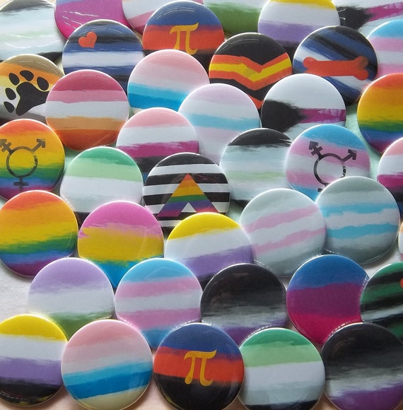 LGBTQIAP Buttons Pronouns Flags Pride Ally Kink and | Etsy