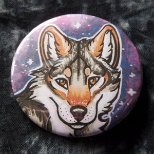 Wolf Furry Button 2.25 Pin Back Button Metal Galaxy - Etsy