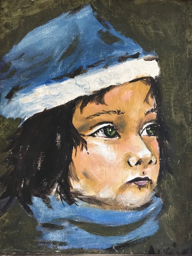 Boy in Blue Original Portrait Painting by Augie | Etsy