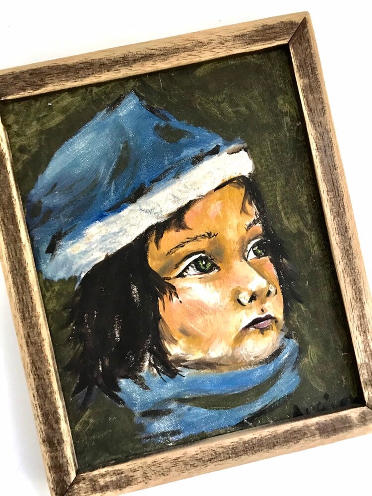 Boy in Blue Original Portrait Painting by Augie | Etsy