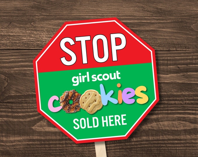 Girl Scout Cookie Stop Sign Printable Instant Download - Etsy