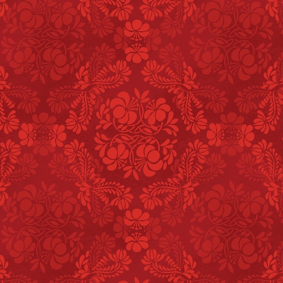 Studio E Red Damask Cotton Fabric by the Yard Poppy Days Red - Etsy