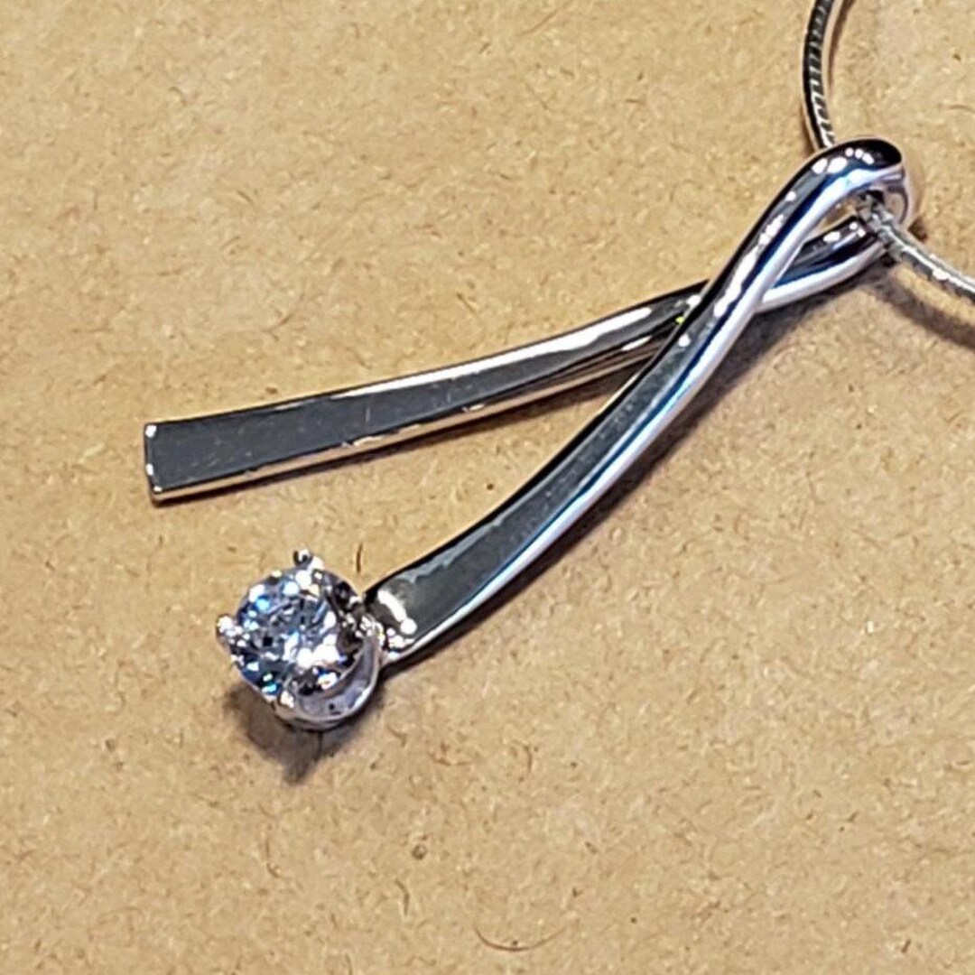 Cancer Ribbon (lung) in Sterling Silver W/white CZ Gemstone, Includes ...