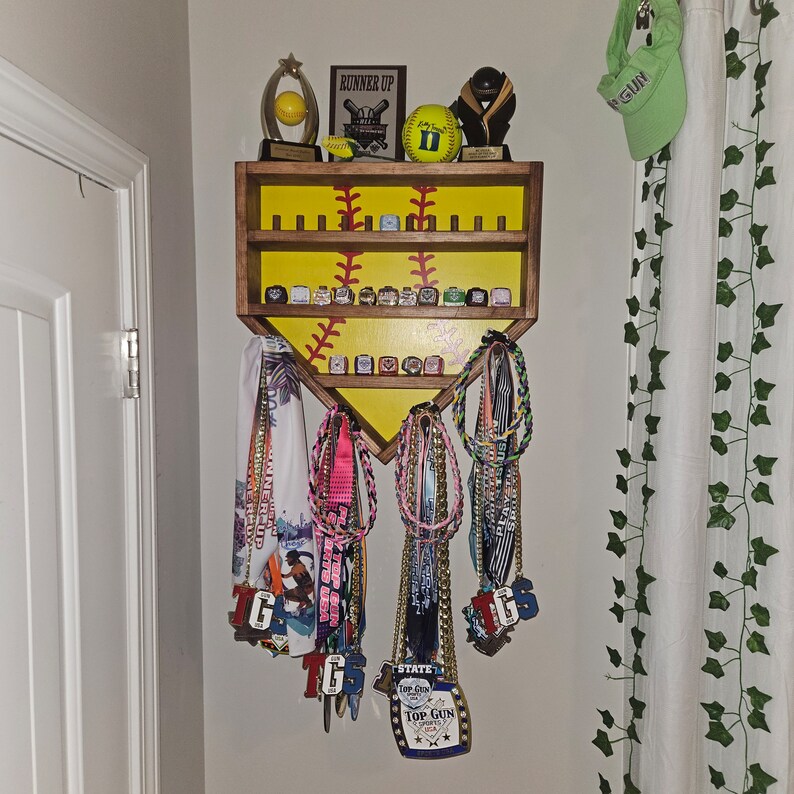 Softball Ring and Medal Display - Etsy
