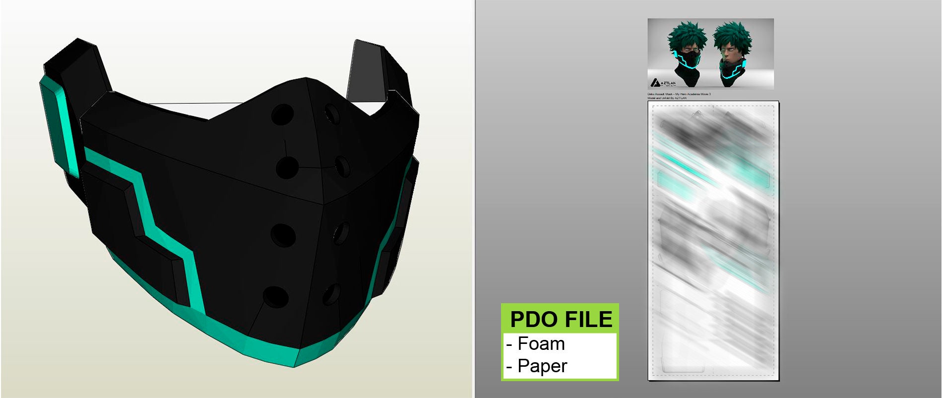 Deku Mask MHA Movie 3 3D Print & Pepakura - Etsy UK