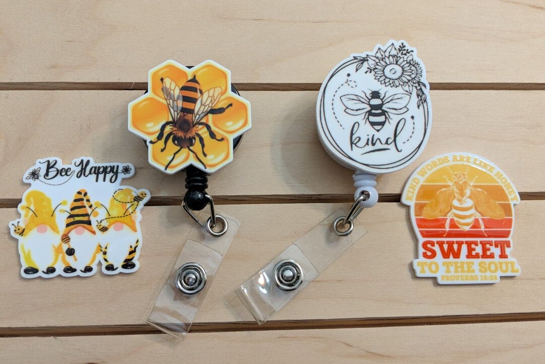 Bee Badge Reels, Retractable Badge Reels, Student, Teacher, Nurse Badge ...