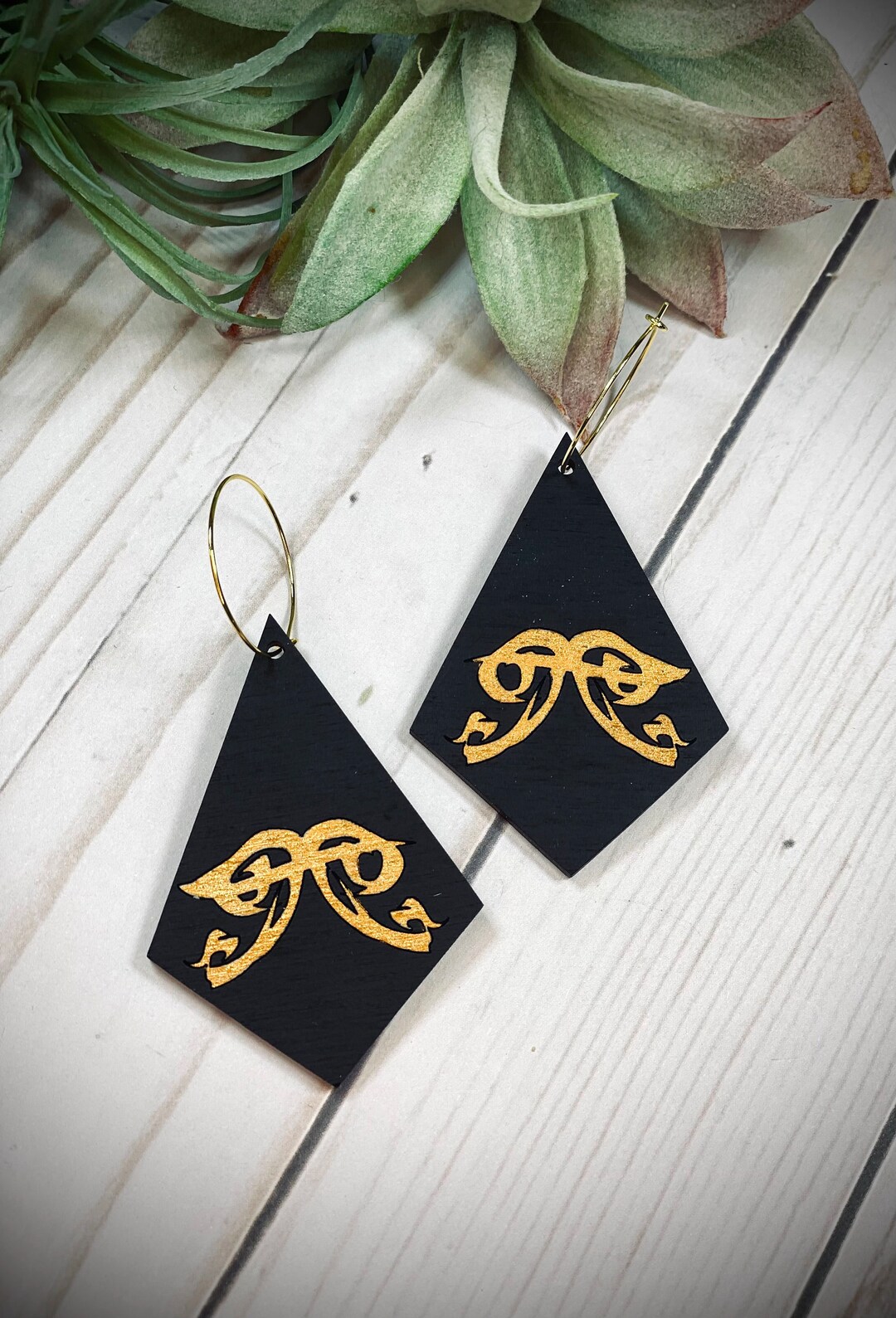 Shadowhunter Heavenly Fire Rune Wood Dangle Earrings Mortal Instruments ...