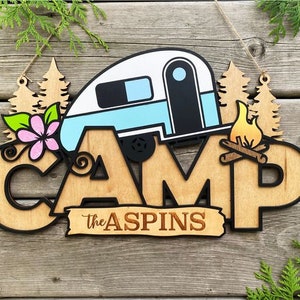 Camping Camper Personalized Wood Sign - Etsy