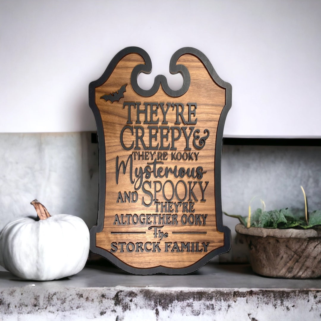 They're Creepy and They're Kooky Personalized Halloween Wood Sign - Etsy